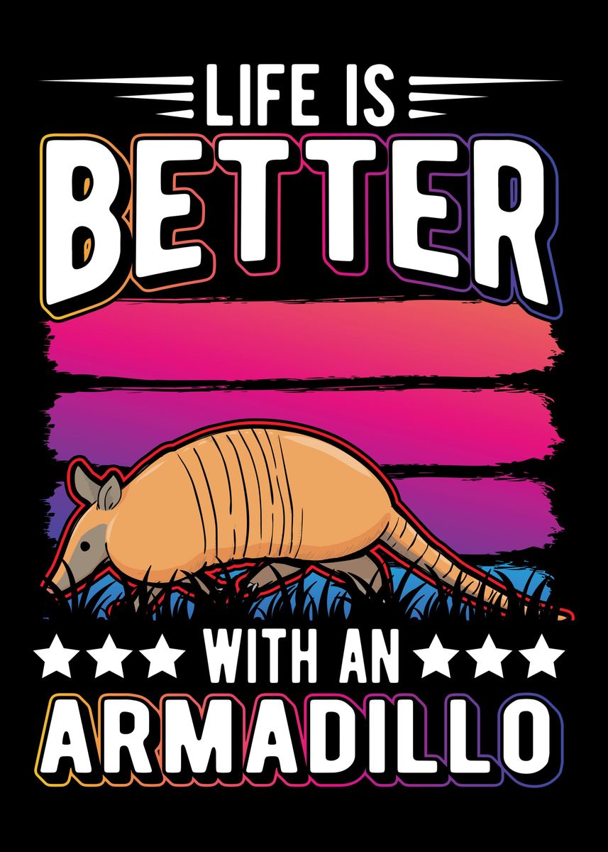 'Armadillo Gift' Poster, picture, metal print, paint by FavoritePlates ...