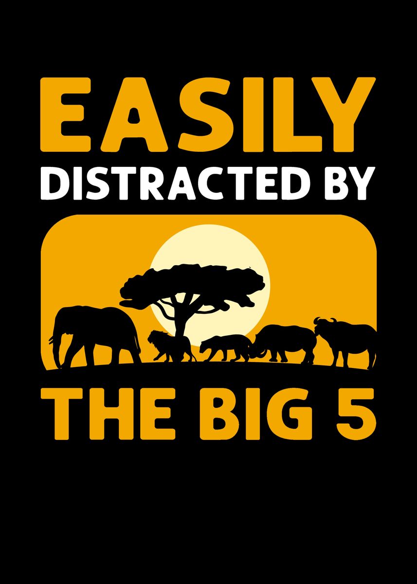 'Easily Distracted By The' Poster, picture, metal print, paint by ...