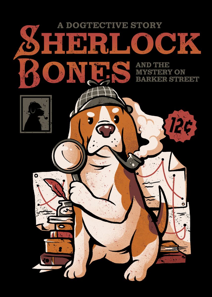 'Sherlock Bones' Poster, picture, metal print, paint by Eduardo Ely ...
