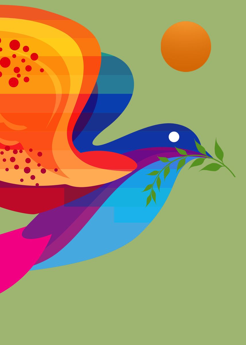 'Peace Dove' Poster, picture, metal print, paint by David Loblaw | Displate