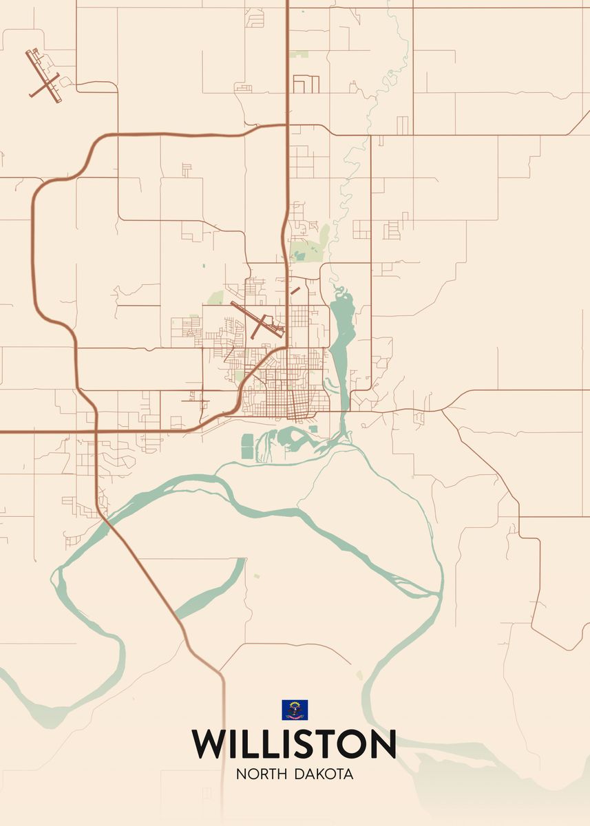 'Williston ND' Poster, picture, metal print, paint by IMR Designs ...