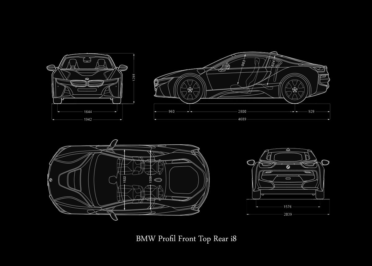 'BMW profil front top rear ' Poster by ke ke | Displate