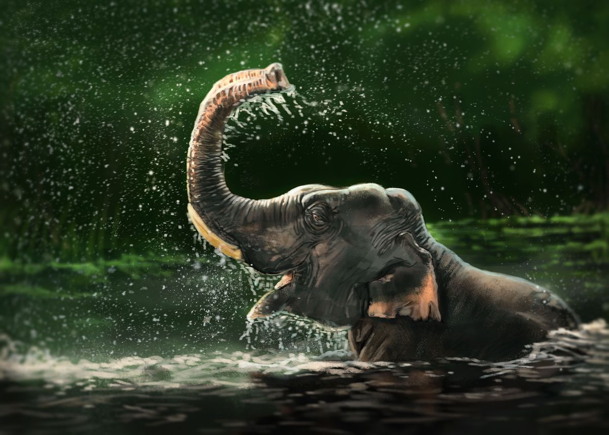 'Asian Elephant' Poster by alandodrawing | Displate
