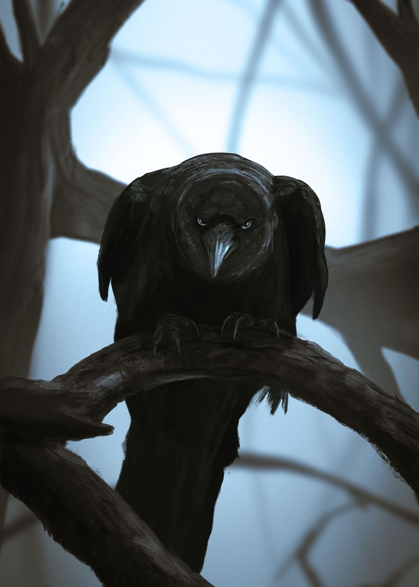 'Crow' Poster, picture, metal print, paint by HGL | Displate