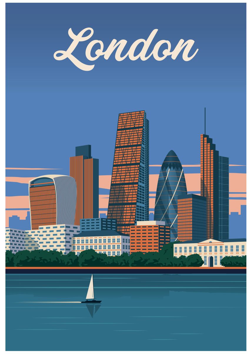 'London City Travel ' Poster, picture, metal print, paint by gani ...
