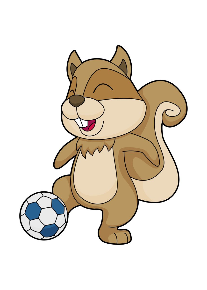 'Squirrel Soccer Sports' Poster, picture, metal print, paint by Markus ...