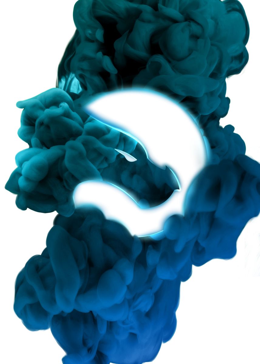 'Echo Blue on White' Poster, picture, metal print, paint by Echo | Displate