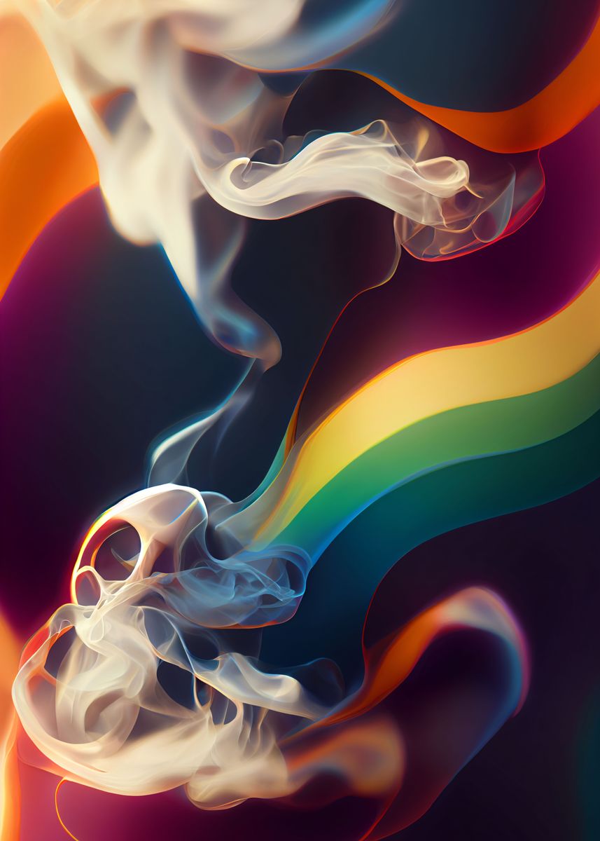 'Rainbow III' Poster, picture, metal print, paint by Sycaid | Displate