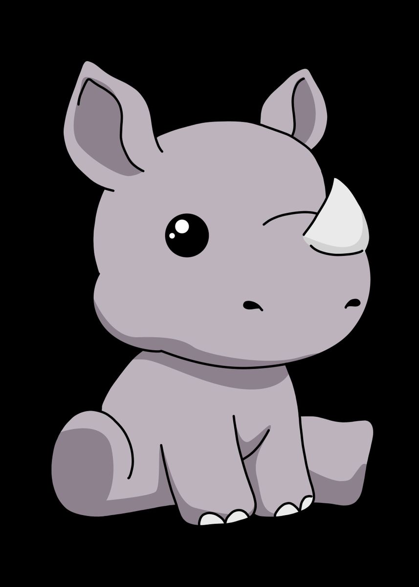 'Cute Rhinoceros Gift Kids' Poster by PangolinArts | Displate