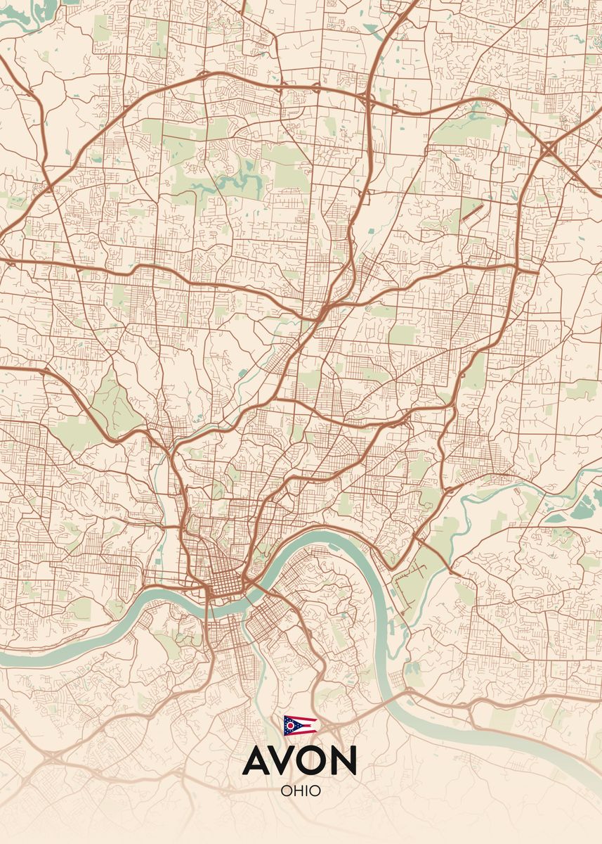 'Avon OH' Poster, picture, metal print, paint by IMR Designs | Displate