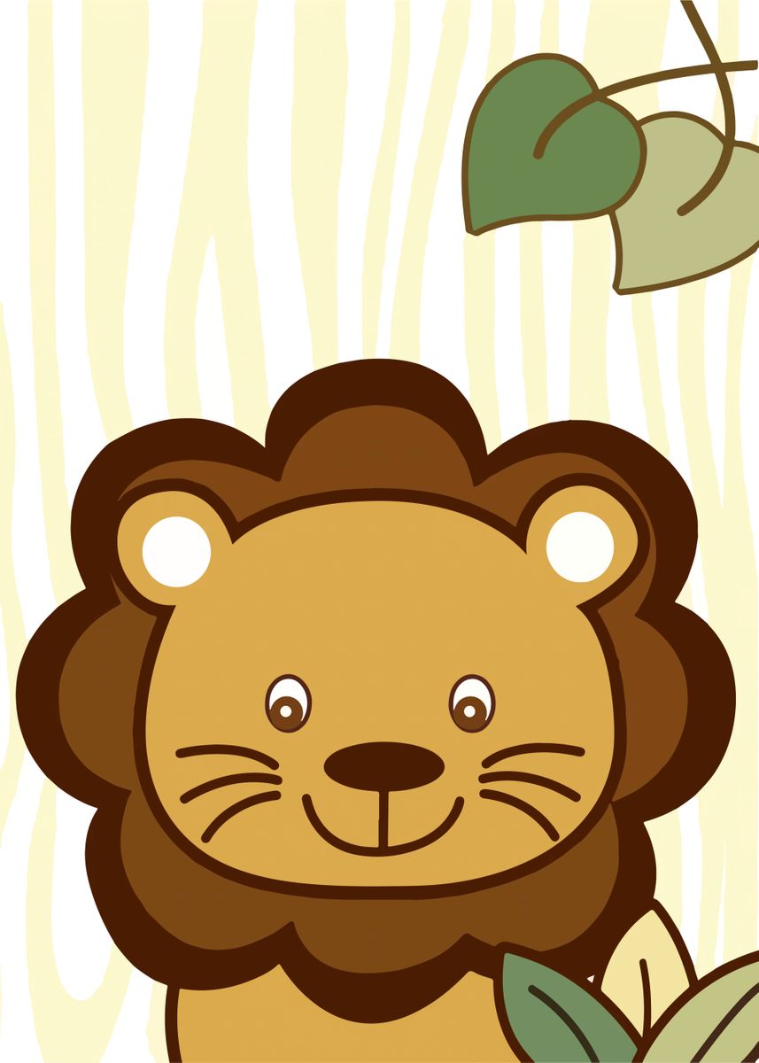 'Zoo Animal Kids Baby Frame' Poster, picture, metal print, paint by ...