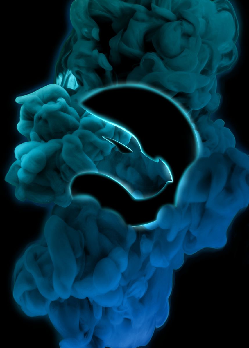 'Echo Blue on Black' Poster, picture, metal print, paint by Echo | Displate