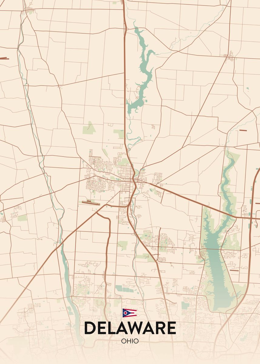 'Delaware OH' Poster, picture, metal print, paint by IMR Designs | Displate