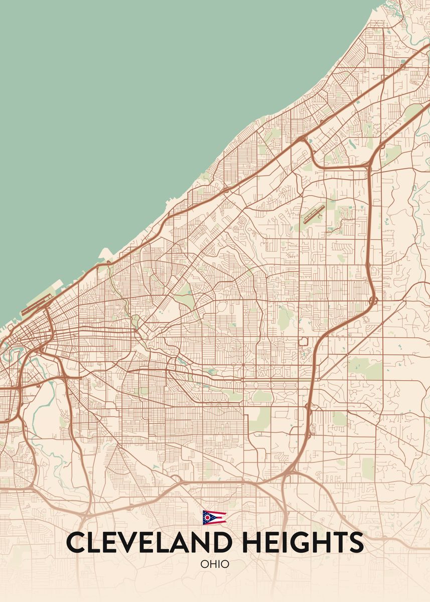 'Cleveland Heights OH' Poster, picture, metal print, paint by IMR ...