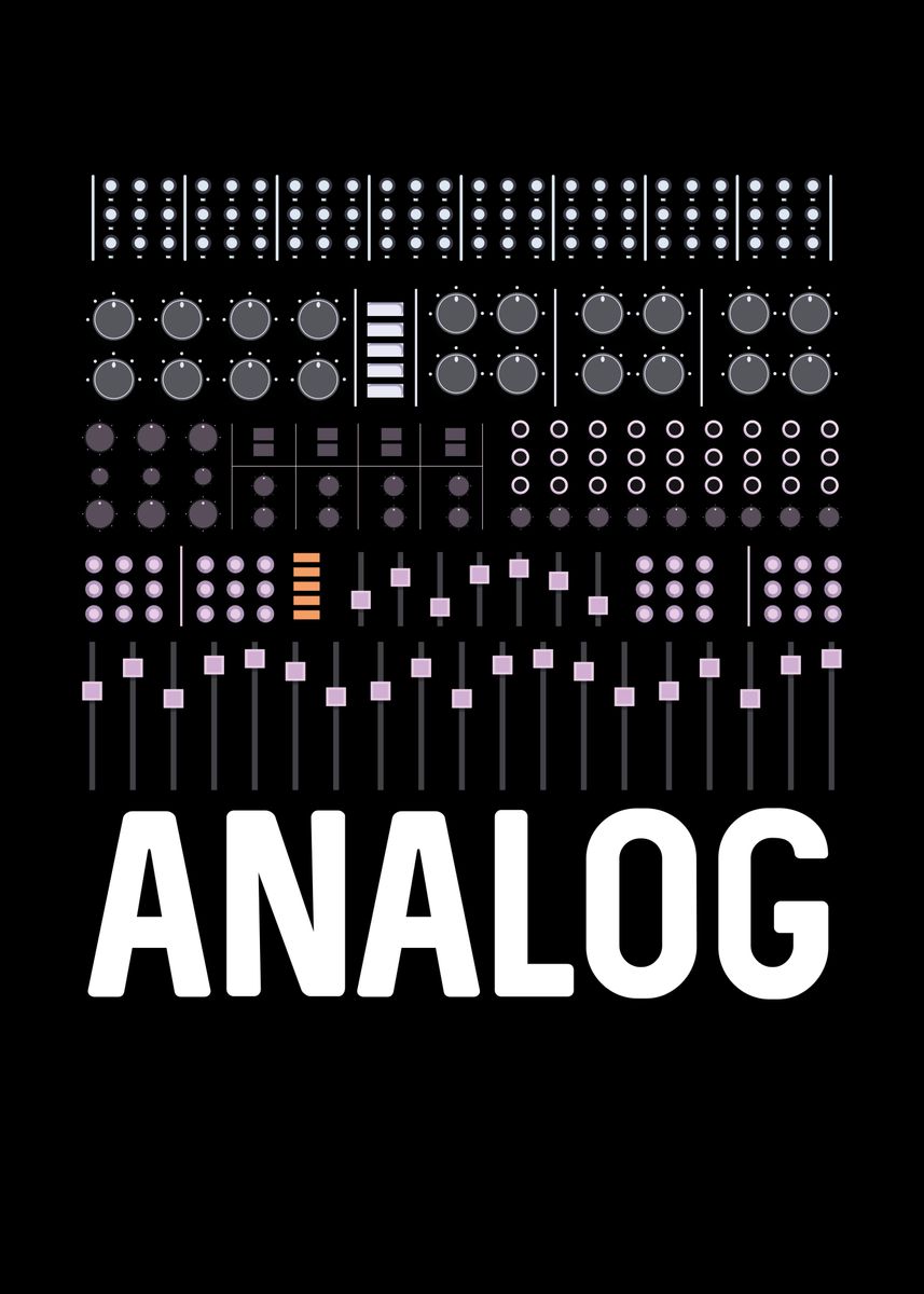 'Analog synthesizer' Poster, picture, metal print, paint by BeMi | Displate