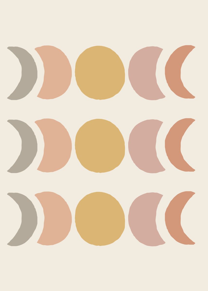 'Bohemian moon phases' Poster, picture, metal print, paint by Human ...