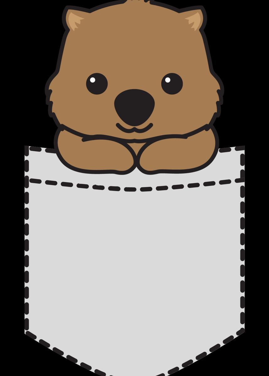 'Wombat Pocket' Poster, picture, metal print, paint by ninarts | Displate