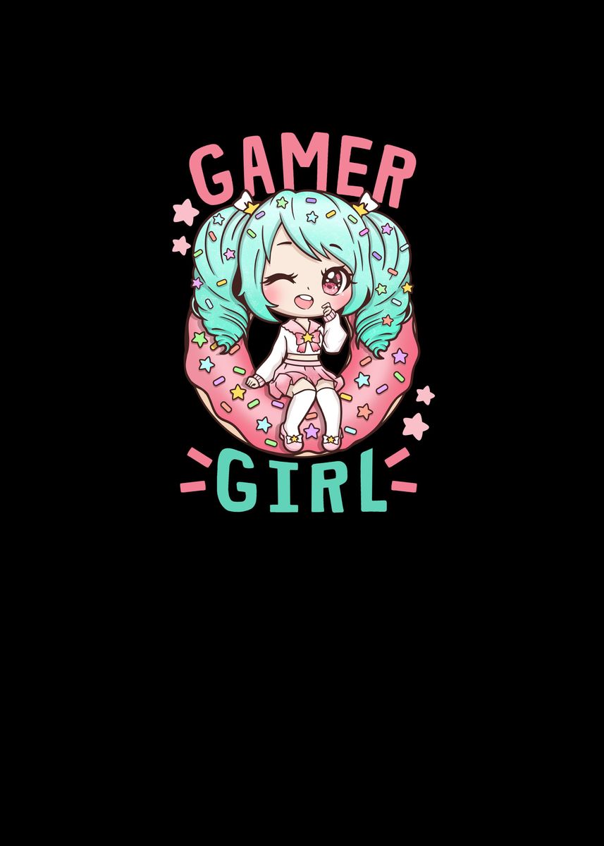 'Gamer Girl Anime Cosplay' Poster, picture, metal print, paint by ...