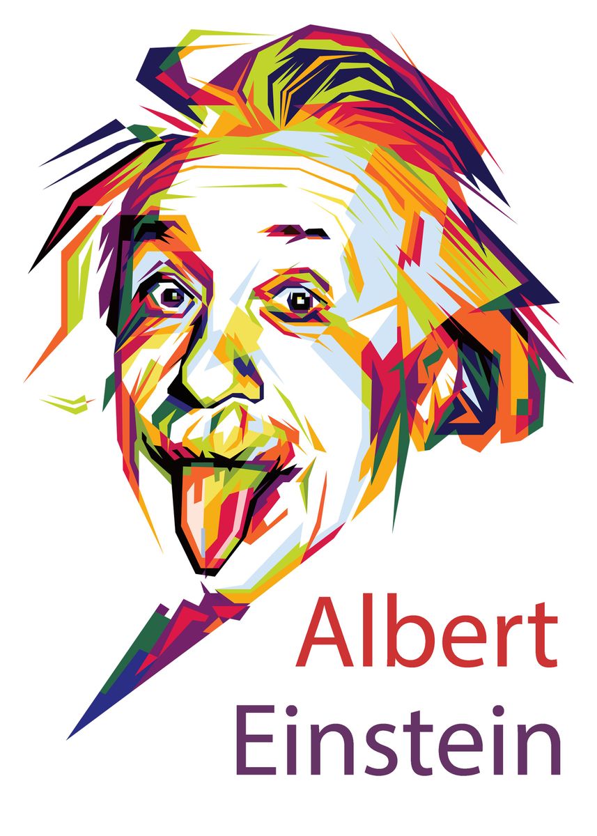 'Albert Einstein colorful' Poster, picture, metal print, paint by Max ...