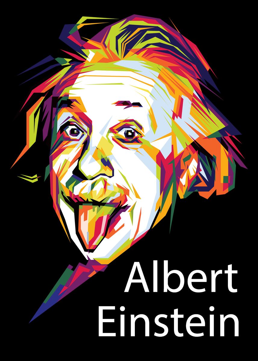 'Albert Einstein colorful' Poster, picture, metal print, paint by Max ...