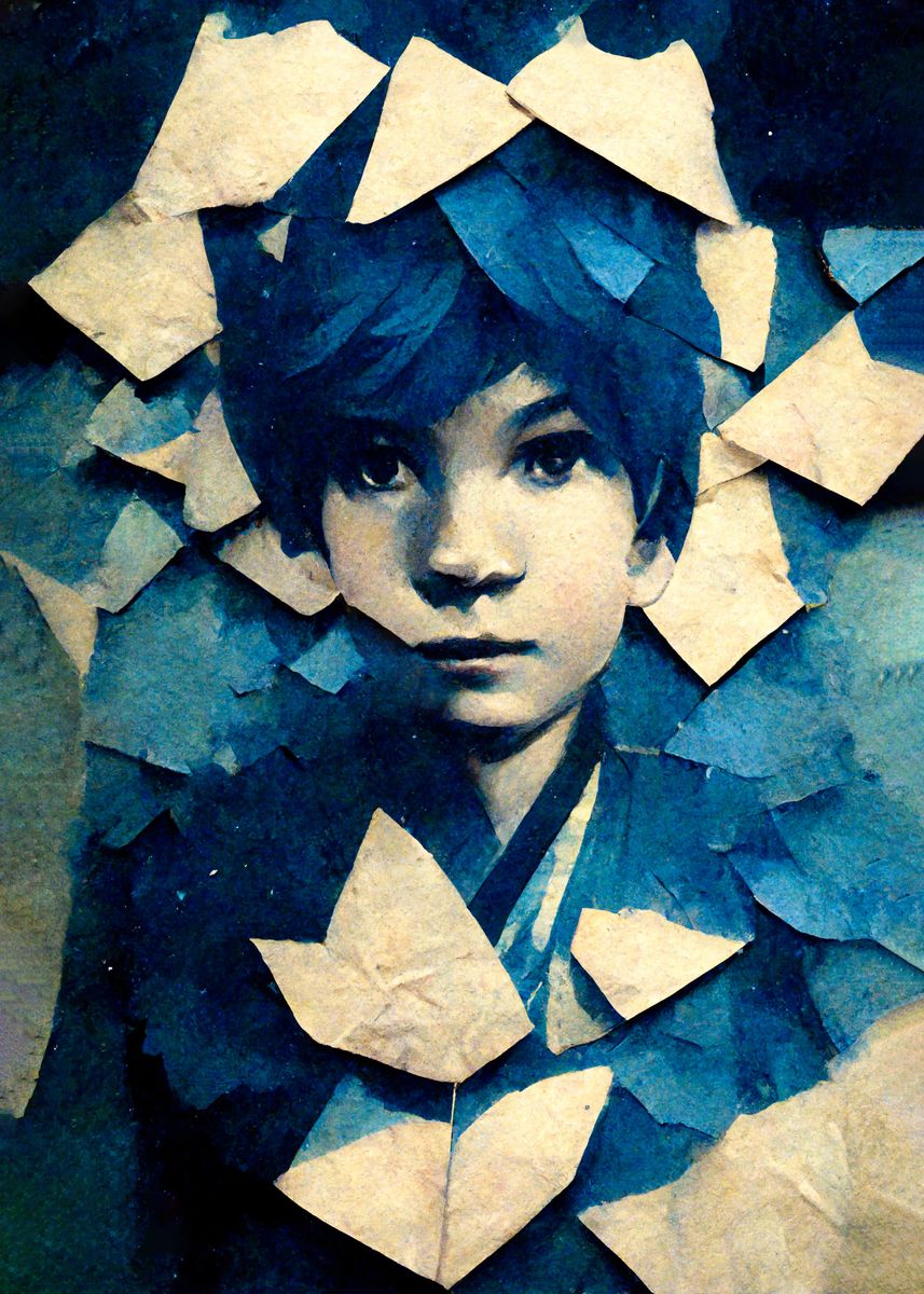 'Blue Boy Collage' Poster, picture, metal print, paint by Valter ...