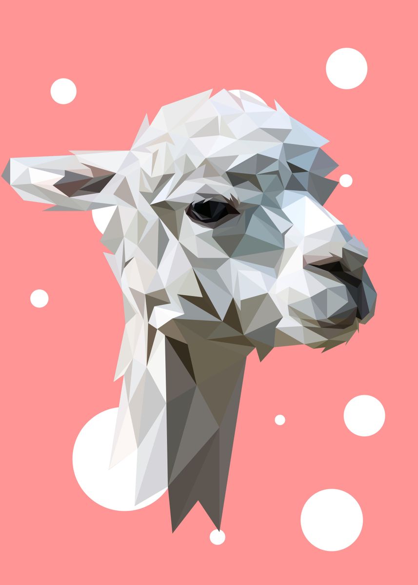 'Alpaca' Poster, picture, metal print, paint by Lee Jani | Displate