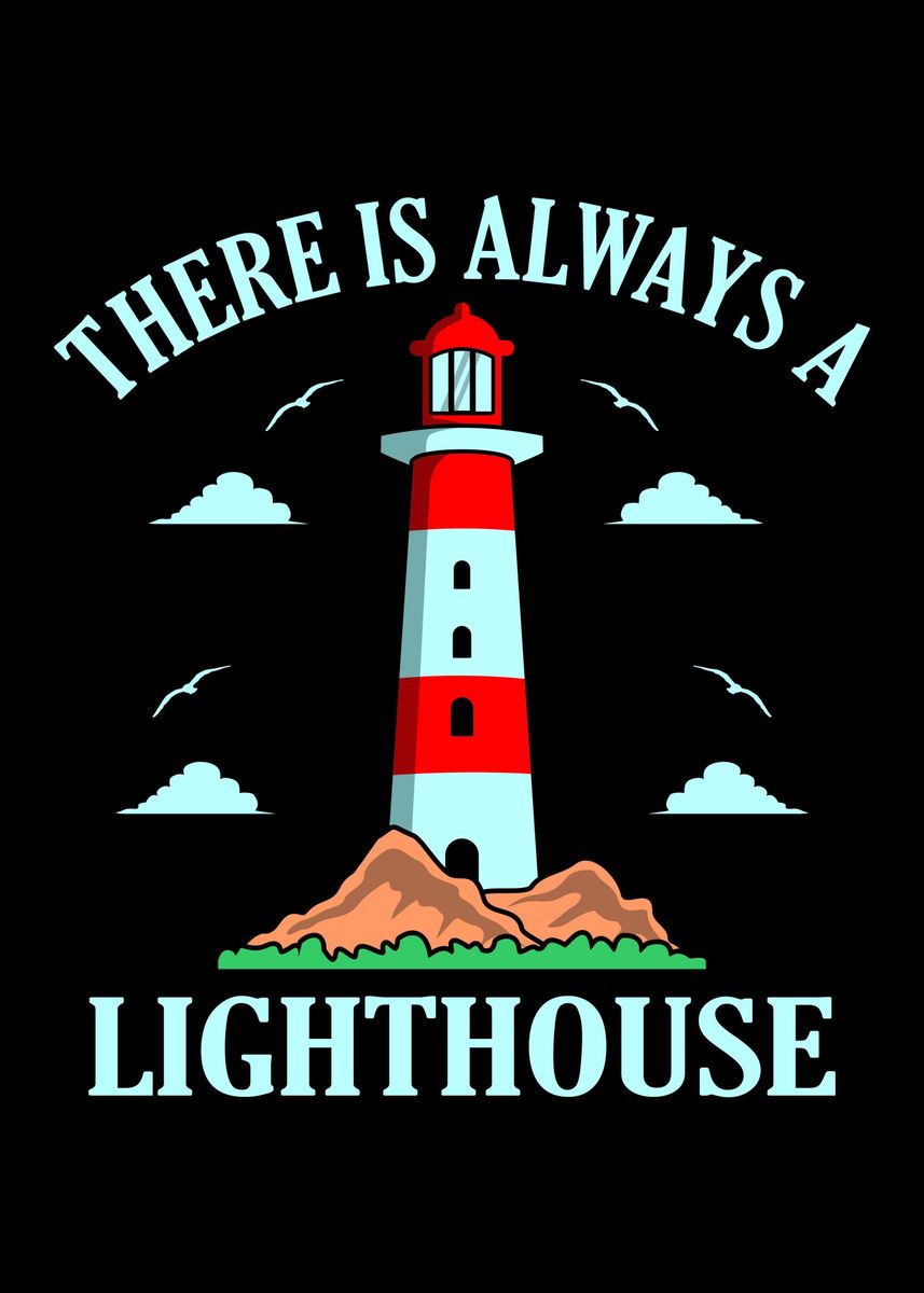 'Funny Lighthouse Gift' Poster, picture, metal print, paint by Hexor ...