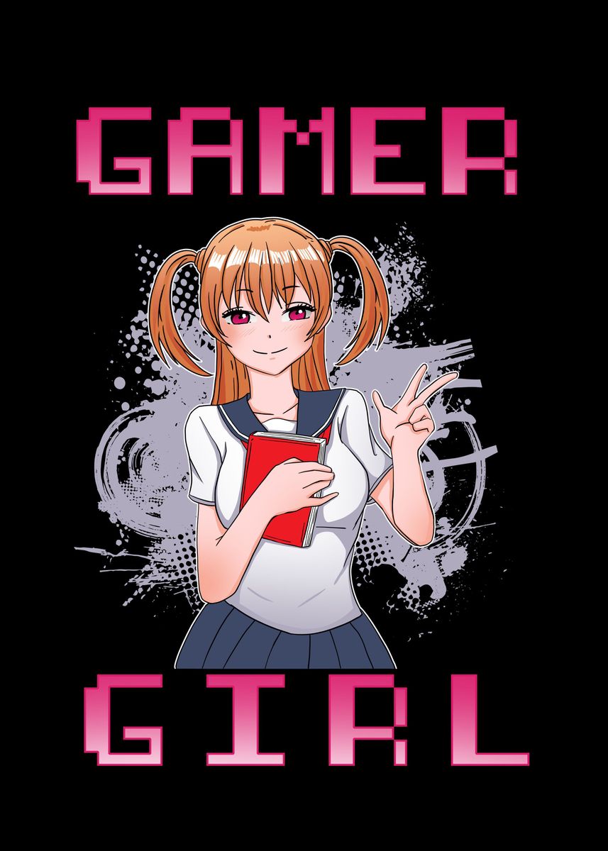 'Gamer Girl Anime Cosplay' Poster, picture, metal print, paint by ...