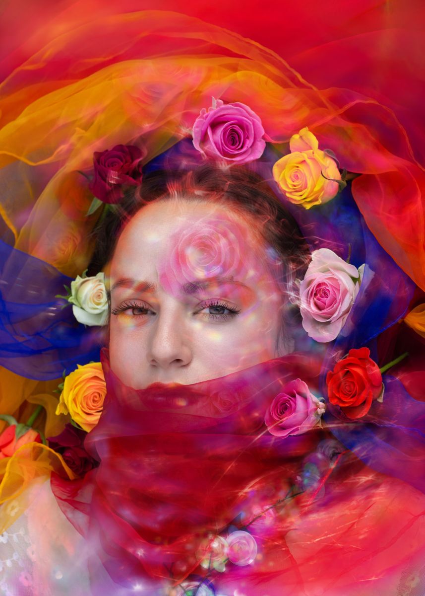 'Ethereal Mystery Rose' Poster, picture, metal print, paint by Kamil ...