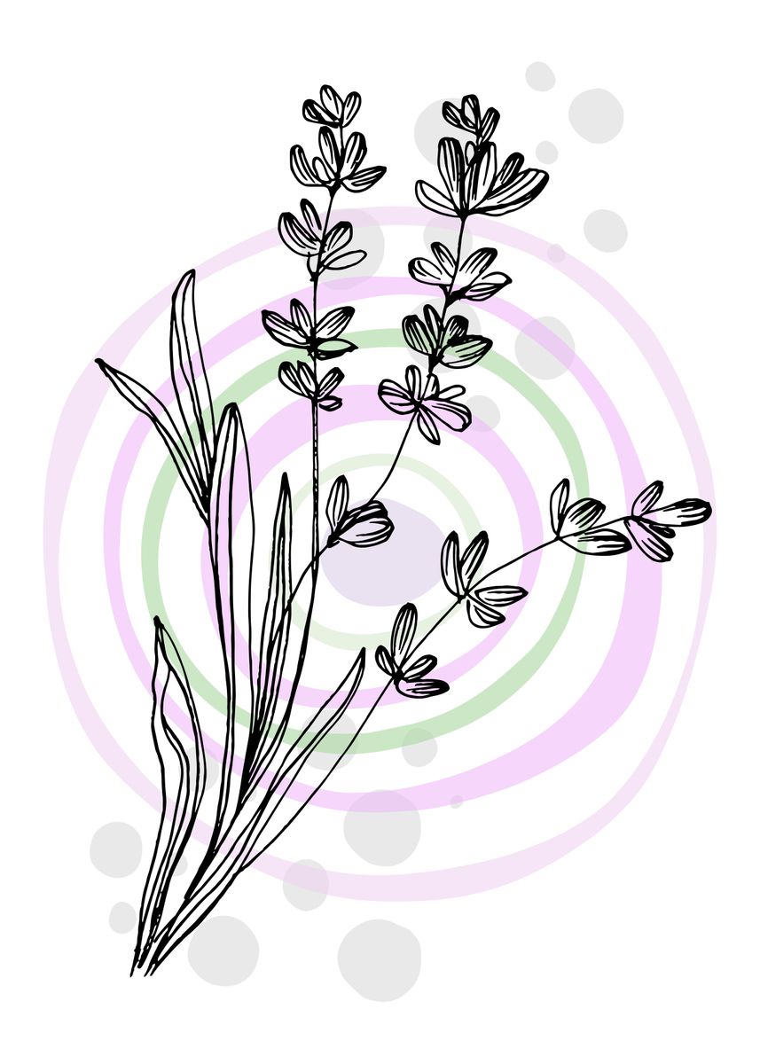 'Lavender Minimal Contempor' Poster, picture, metal print, paint by ...
