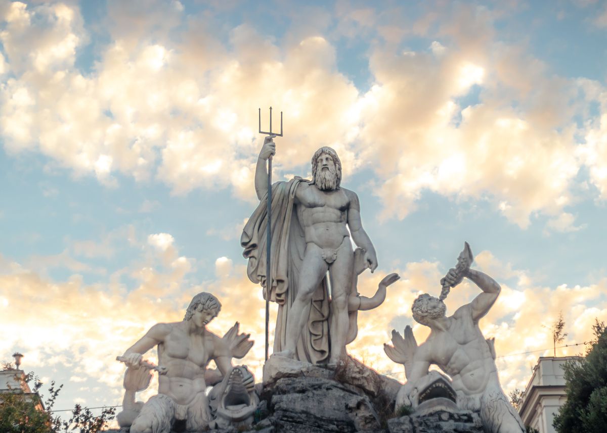 'Poseidon Rome Italy sunset' Poster by Bar Vardi | Displate