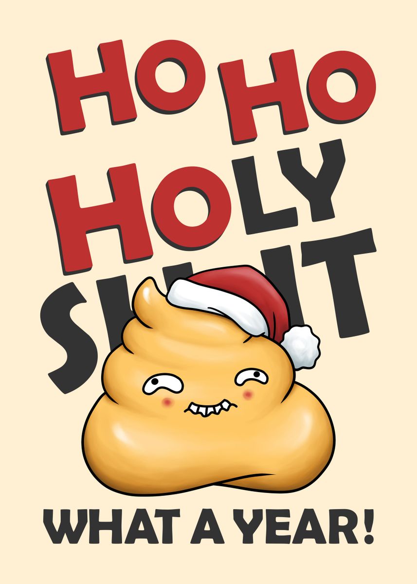 'Funny Christmas Poop' Poster, picture, metal print, paint by Takeda ...