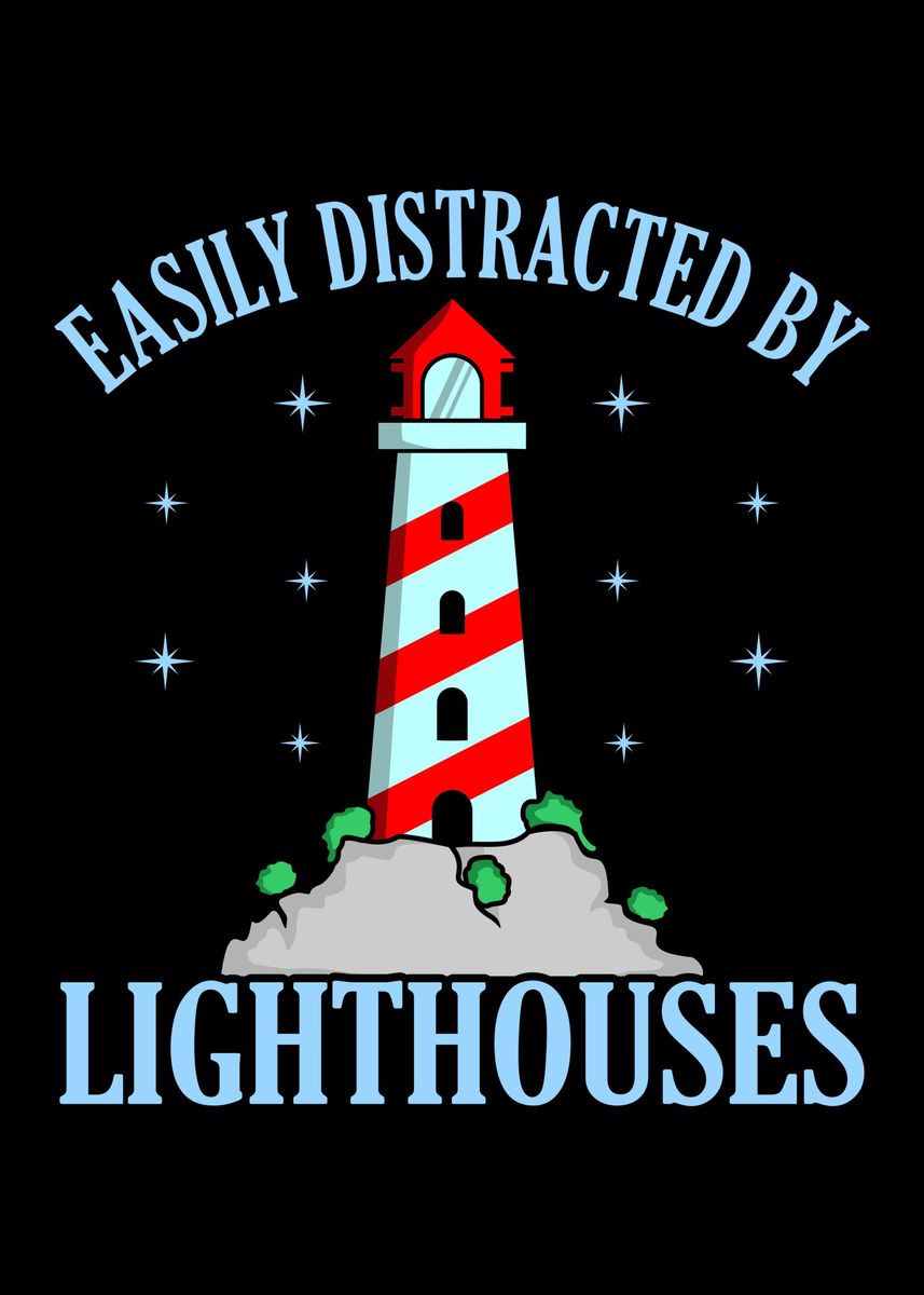 'Funny Lighthouse Gift' Poster, picture, metal print, paint by Hexor ...