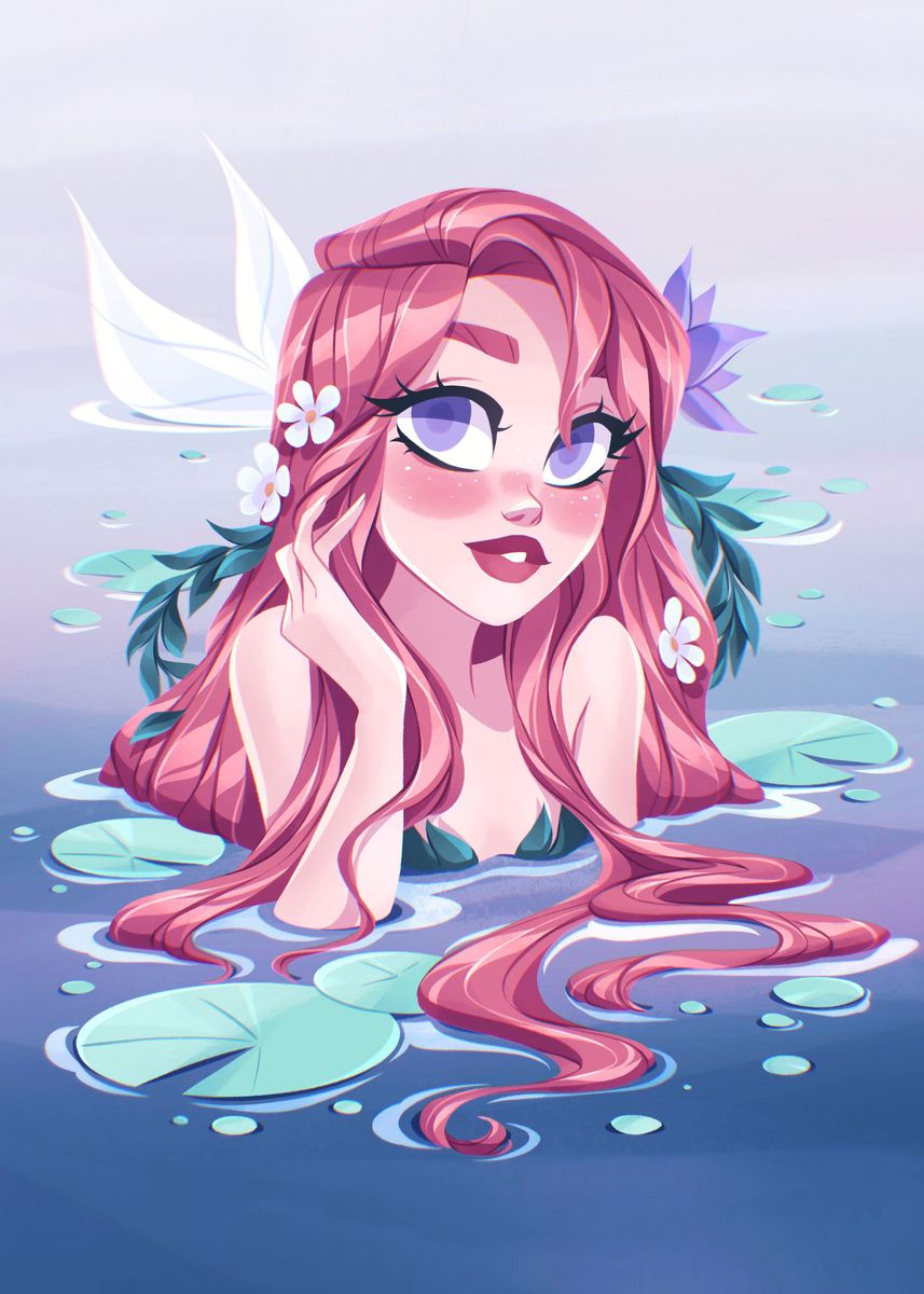 'The Curious Nymph' Poster, picture, metal print, paint by madie arts | Displate