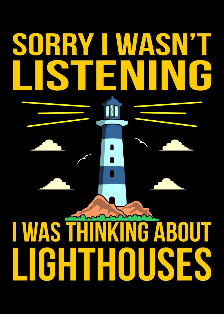 'Funny Lighthouse Gift' Poster, picture, metal print, paint by Hexor ...