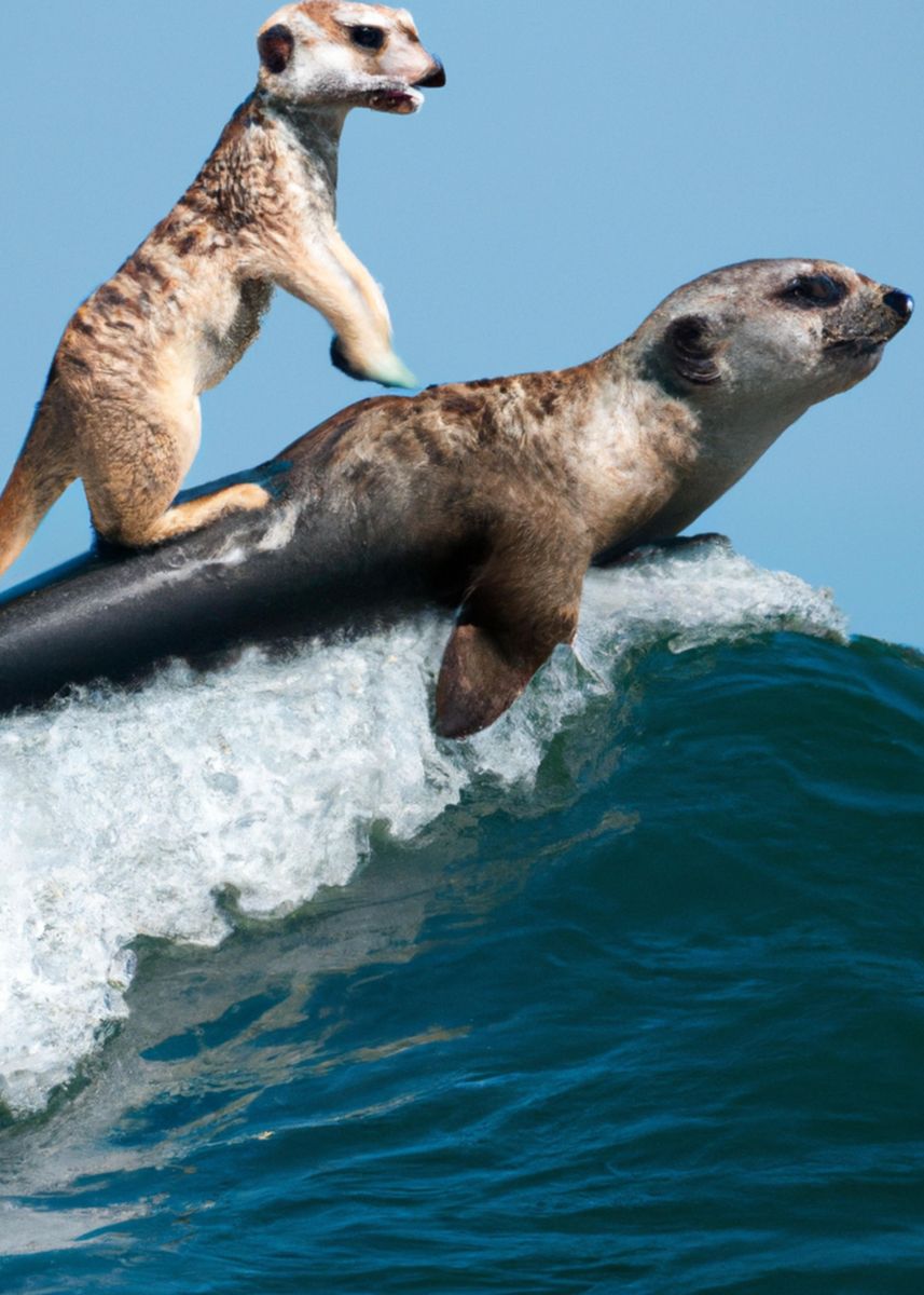 'Meerkat And Otter Meerkat' Poster by CrownMerch | Displate