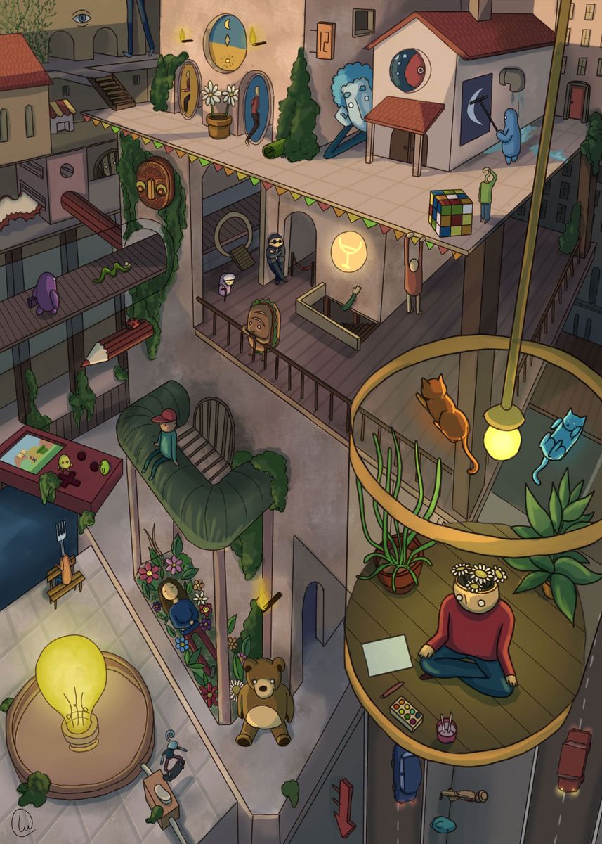 'Miniature World' Poster by Lucie Molinari | Displate