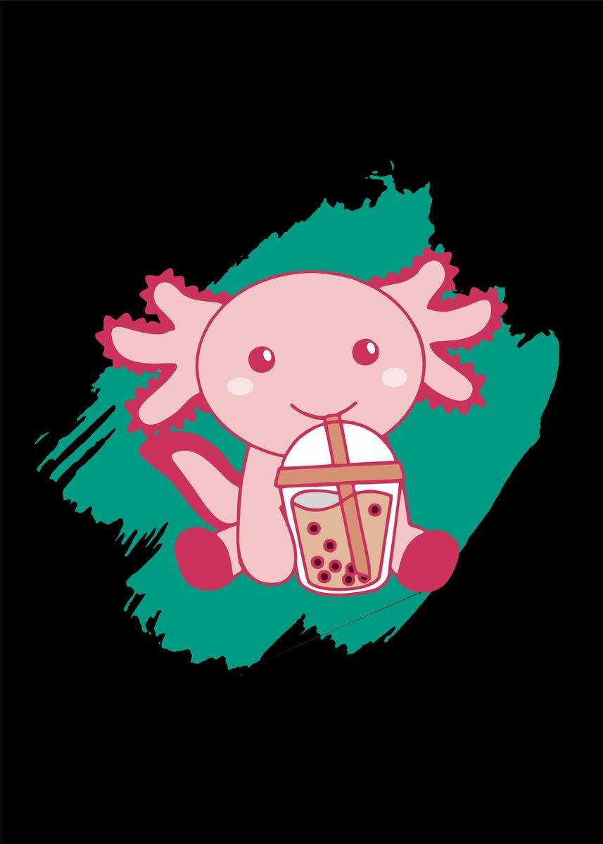 'The Axolotl' Poster, picture, metal print, paint by pixar icia | Displate