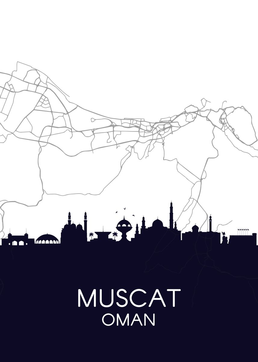 'Muscat Oman' Poster, picture, metal print, paint by Urrutia German ...