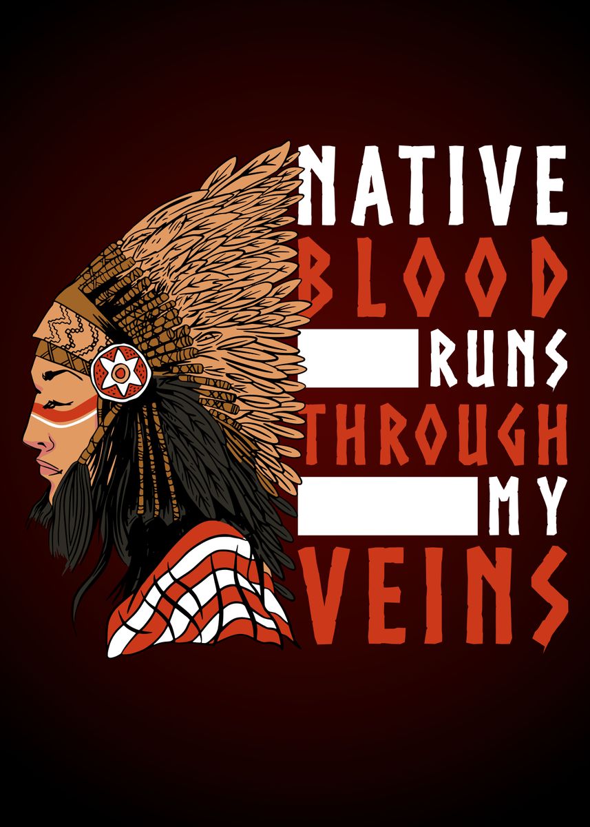 'Native American Roots' Poster, picture, metal print, paint by ...