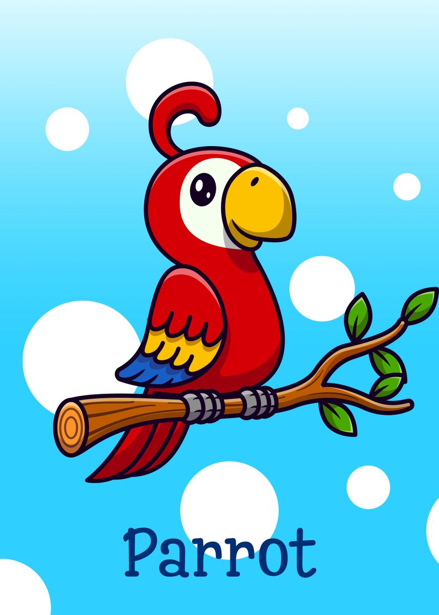 'Parrot' Poster, picture, metal print, paint by tona Billi | Displate