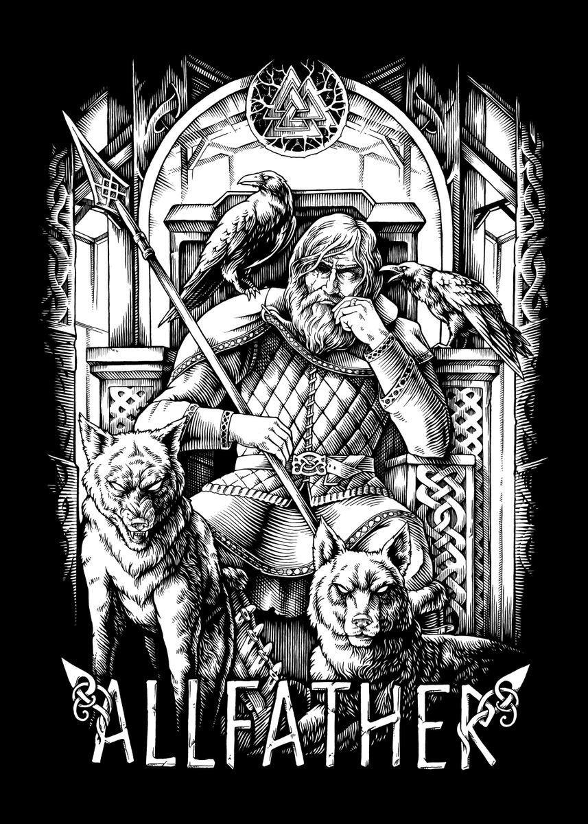 'Valhalla Odin Viking Pagan' Poster, picture, metal print, paint by ...