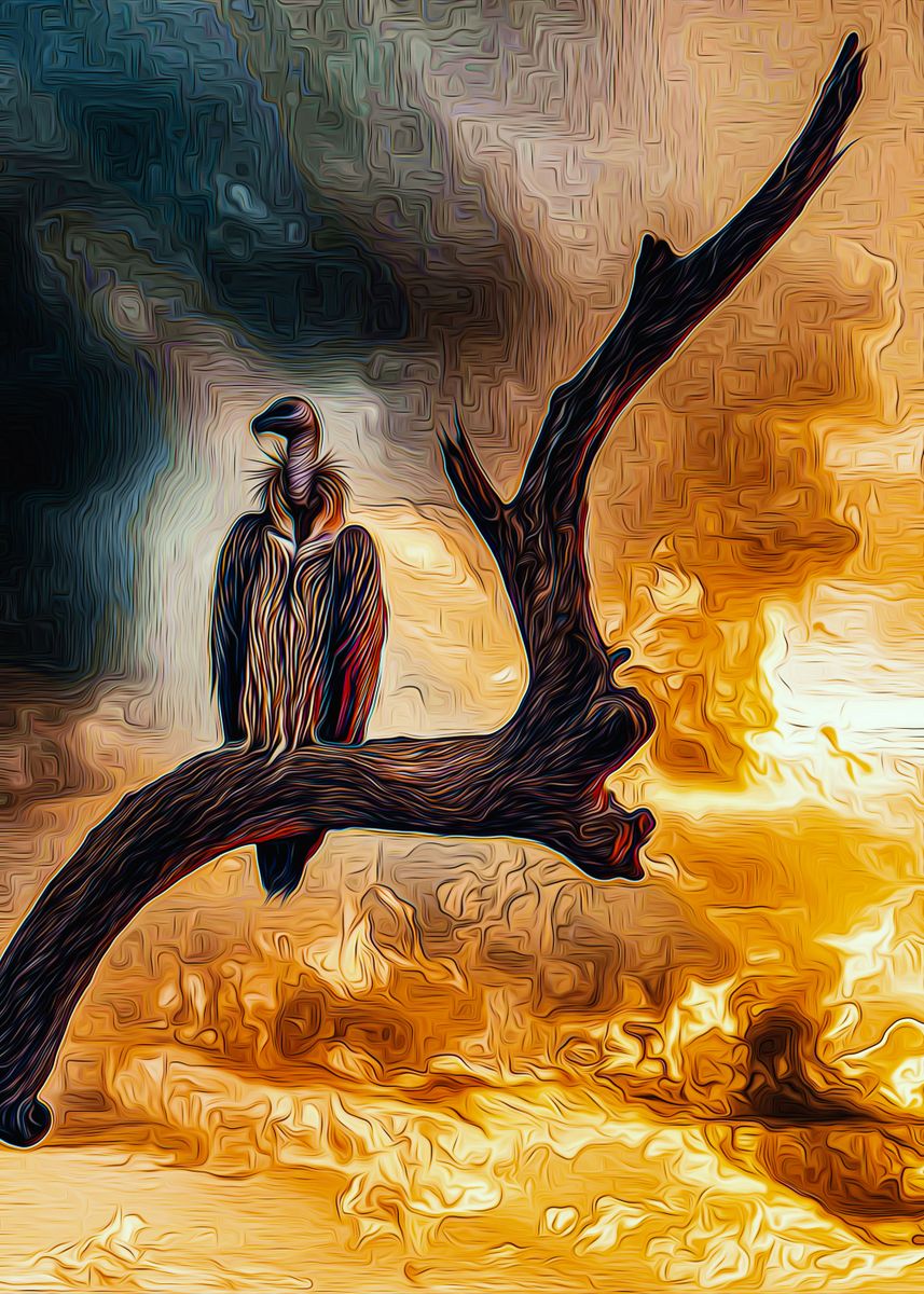 'Vulture' Poster, picture, metal print, paint by Tiker Arts | Displate