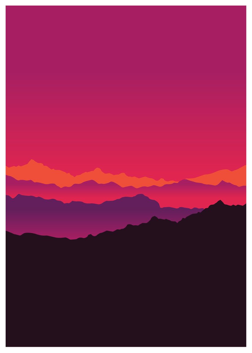 'Mountain' Poster, picture, metal print, paint by NIZAM KHAN | Displate