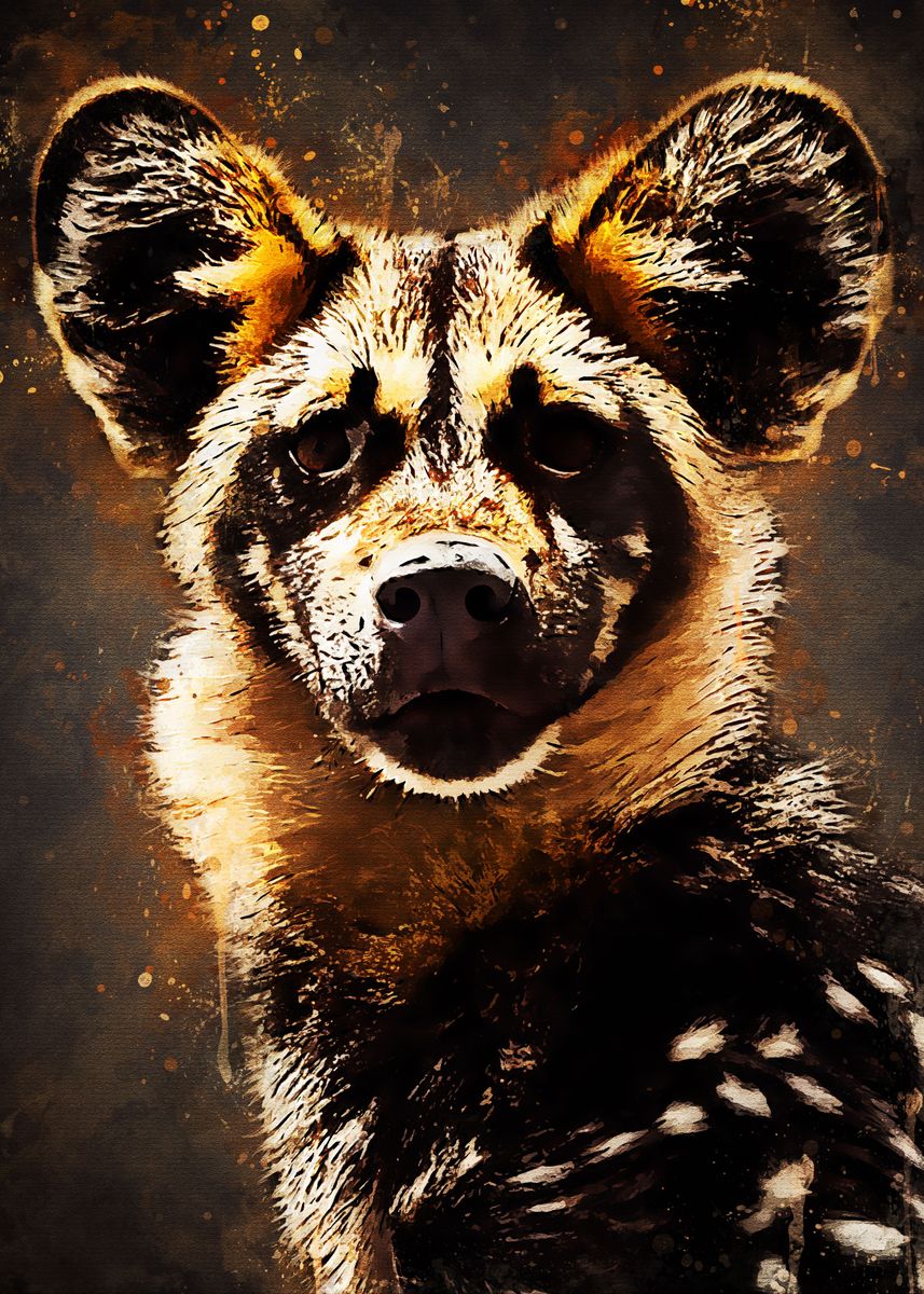 'Cute Hyena' Poster, picture, metal print, paint by Muh Asdar | Displate