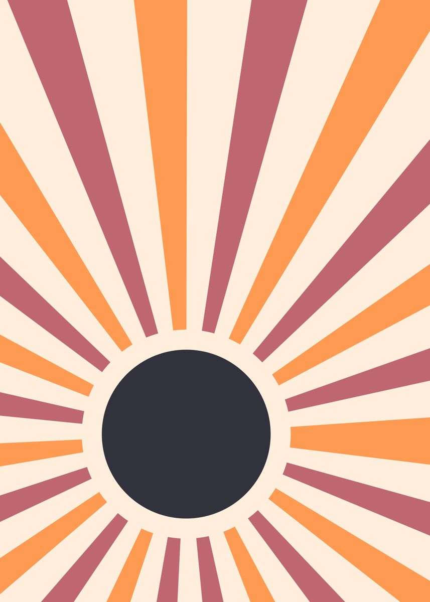 'Vintage sun modern art' Poster, picture, metal print, paint by Human ...