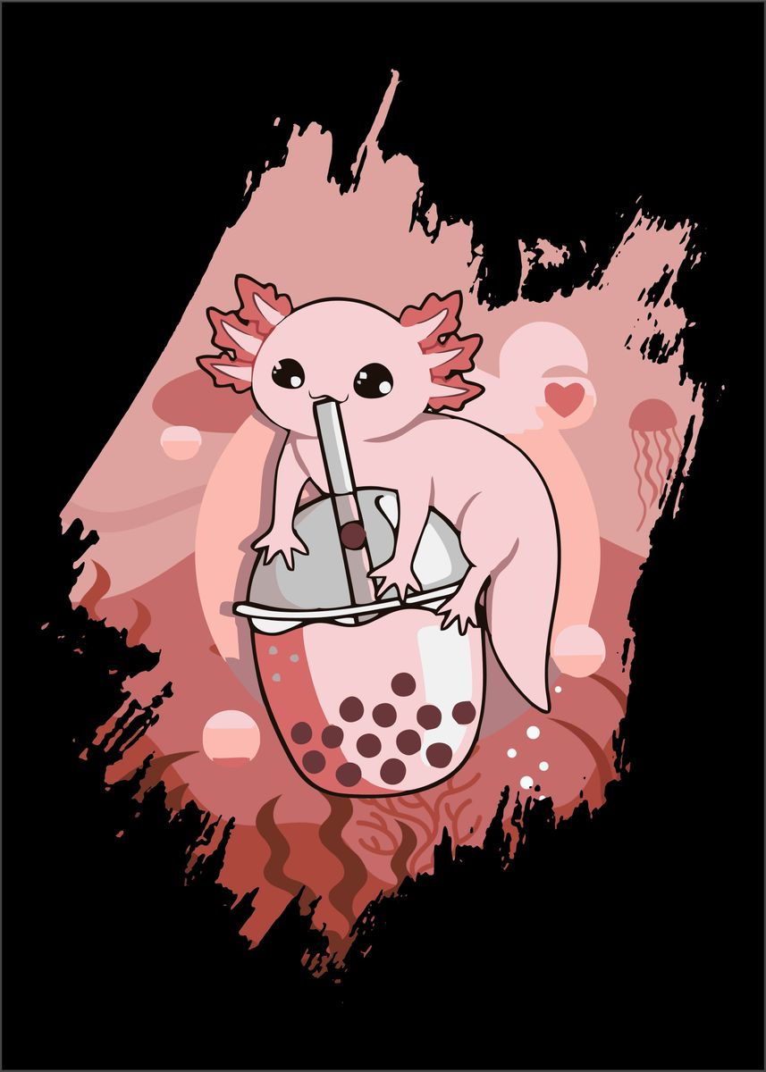 'The Axolotl' Poster, picture, metal print, paint by pixar icia | Displate