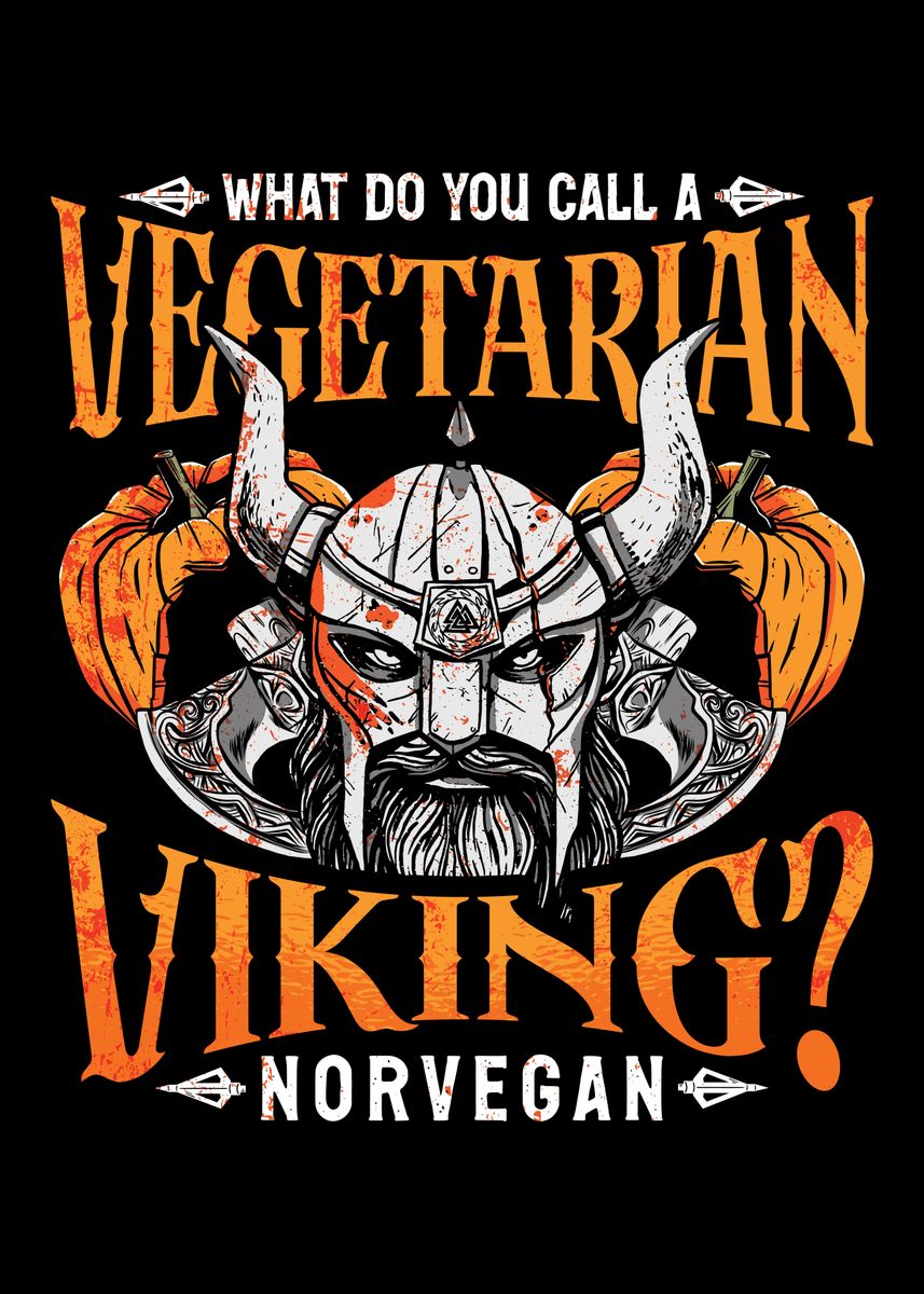'Vegetarian Viking' Poster, picture, metal print, paint by XUL Design ...