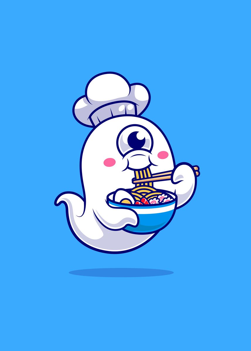 'Cute ghost chef' Poster by Tran Duc Hieu | Displate