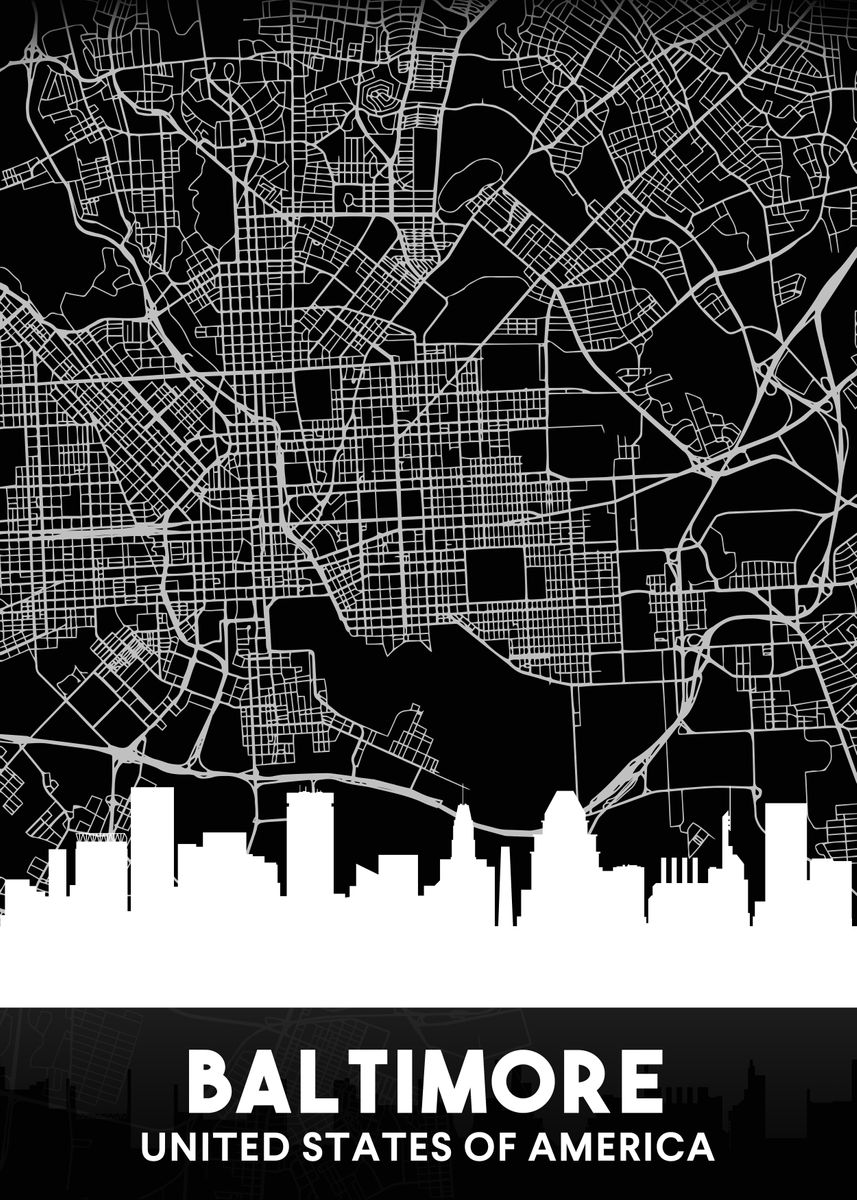 'Baltimore MD USA ' Poster, picture, metal print, paint by Tony Lee ...